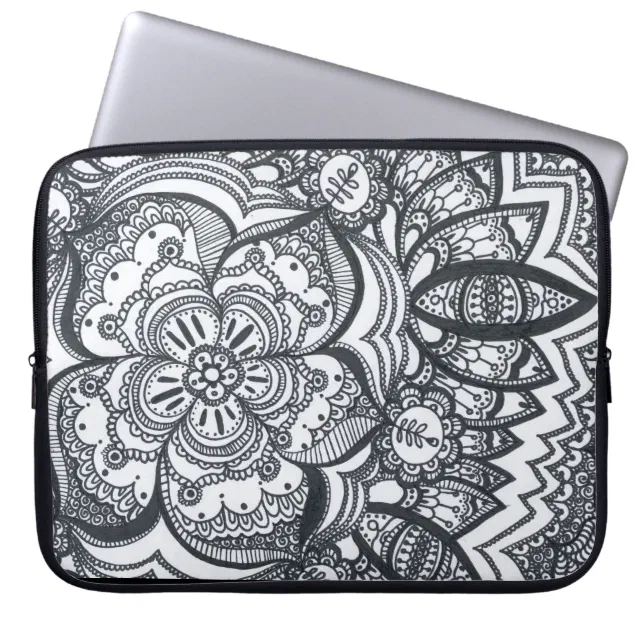 Eyed Flower Mandala Laptop Sleeve | Zazzle