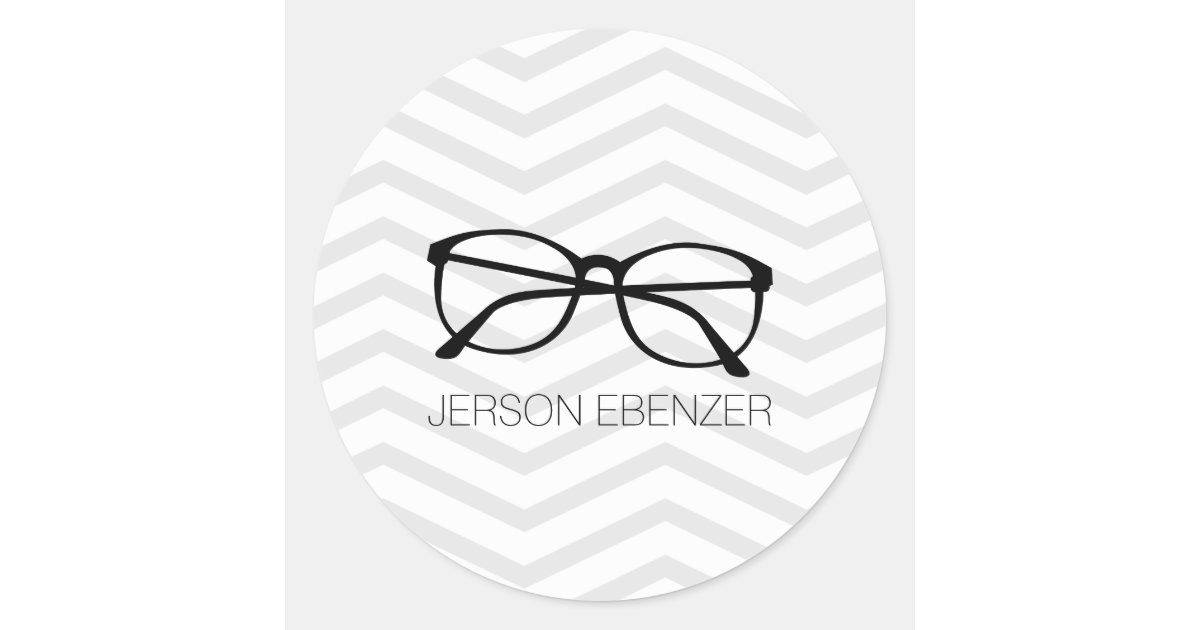 Eyeglass Reading Chevron Masculine Classic Round Sticker | Zazzle
