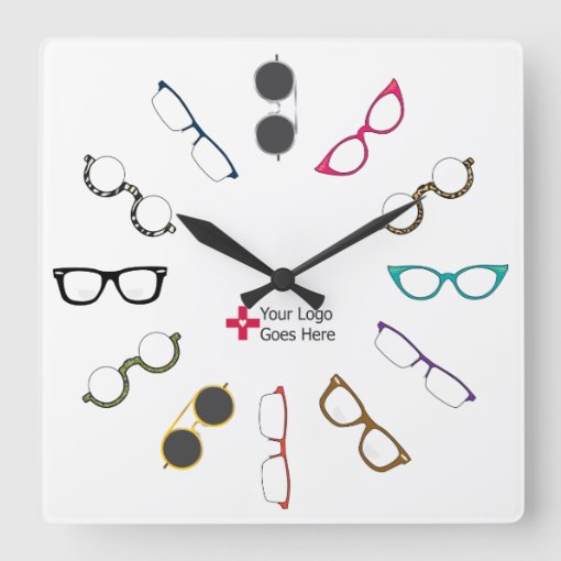 Eyeglasses Custom Logo Clock | Zazzle
