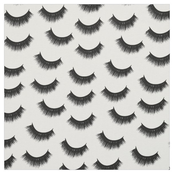 Eyelash Extensions Modern Lashes Pattern Fabric | Zazzle