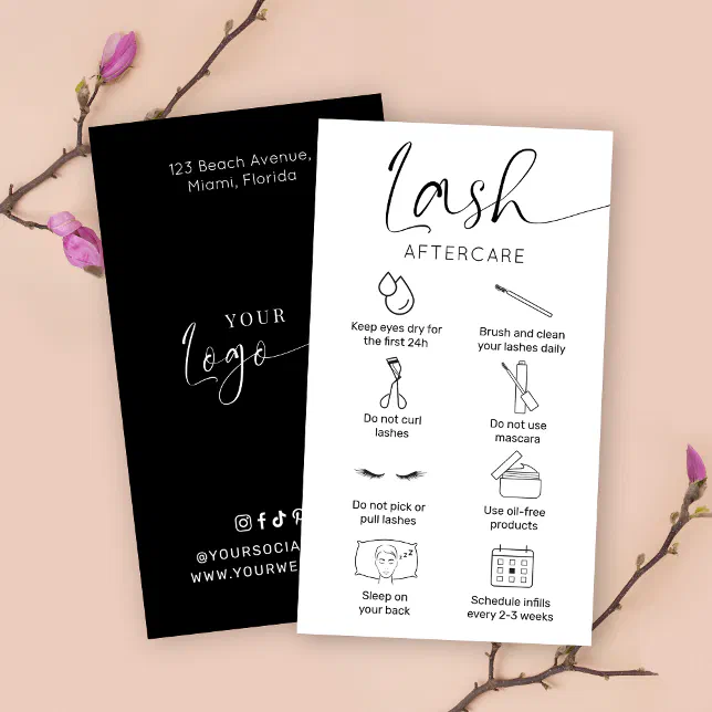 Eyelash Extensions Instructions Minimalist Lash Business Card | Zazzle