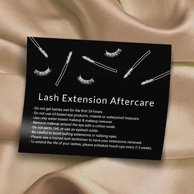 Eyelash Extensions Makeup Artist Cute Aftercare Flyer | Zazzle