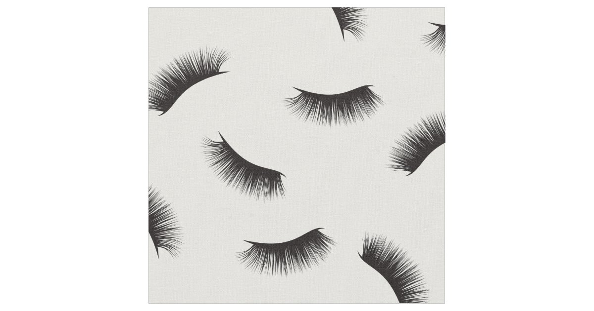 Eyelash Extensions Modern Lashes Pattern Fabric | Zazzle