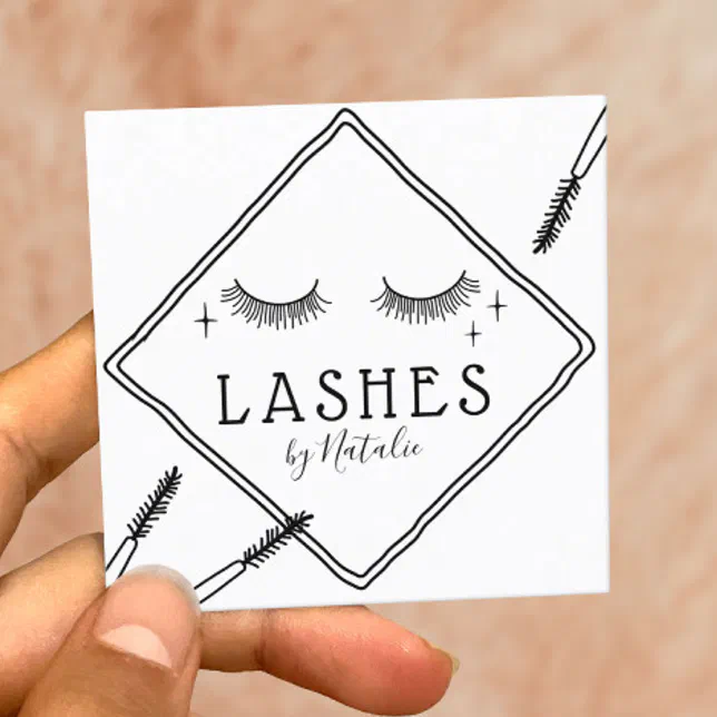 Eyelash Makeup Artist Cute Lash Logo Beauty Lounge Square Business Card ...