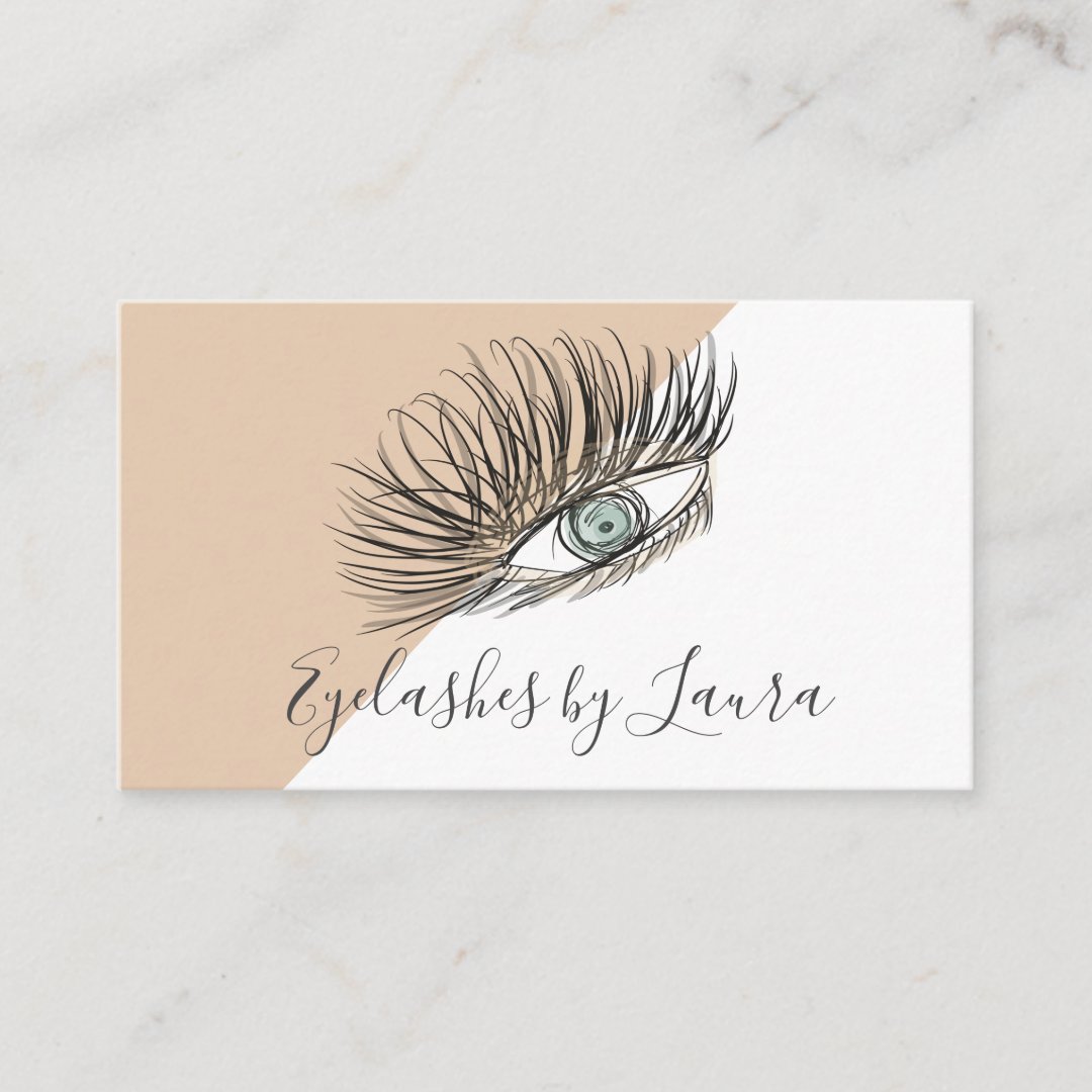 Eyelashes Hand Drawn Eye Salon Business Card | Zazzle