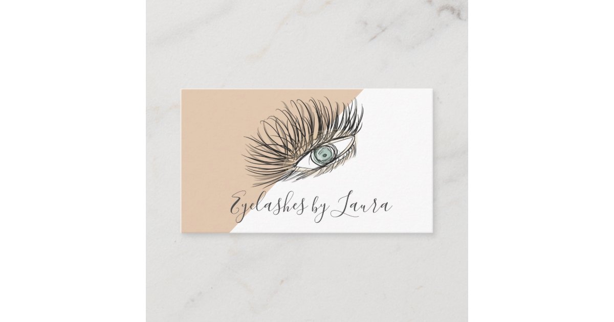 Eyelashes Hand Drawn Eye Salon Business Card | Zazzle