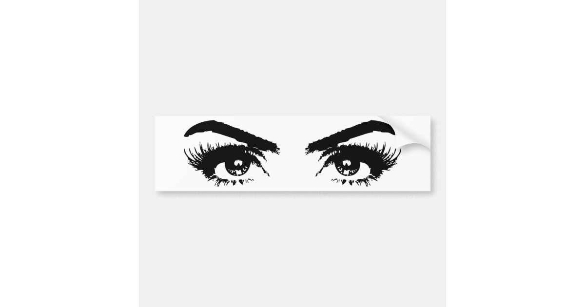 Eyes, Eyebrows & Eyelashes Bumper Sticker | Zazzle