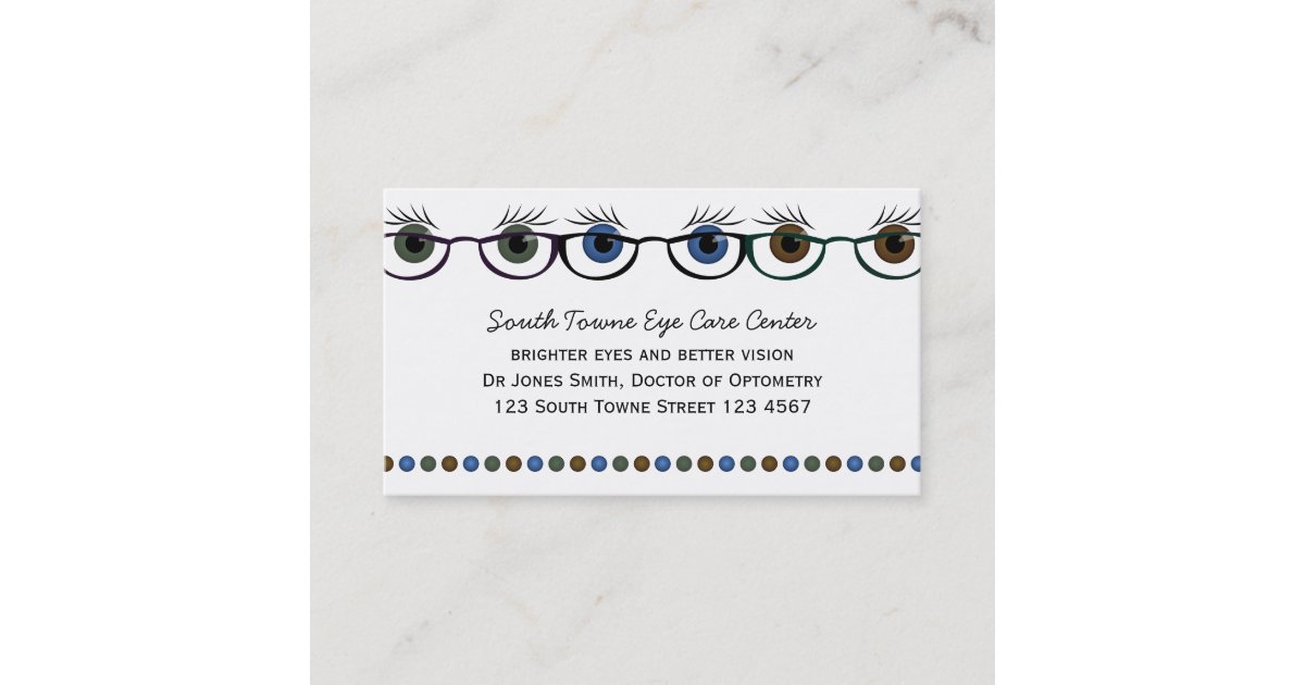 Eyes in Spectacles Appointment Card | Zazzle