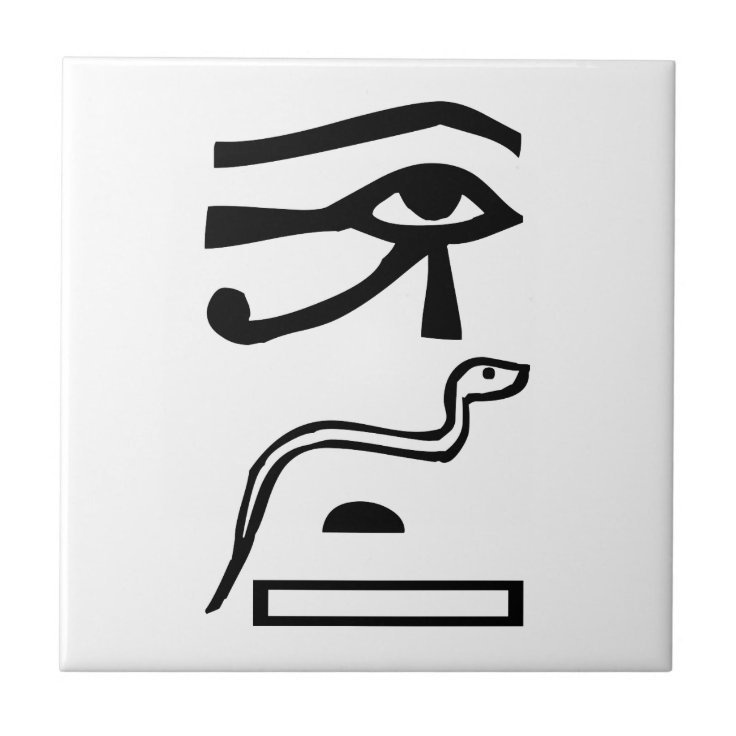Eyes & Snake, Egyptian hieroglyph Ceramic Tile | Zazzle