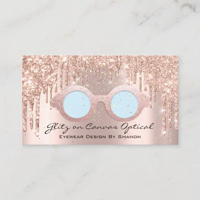 Eyewear Optical Optometrist Eyeglasses Rose Blue Business Card | Zazzle