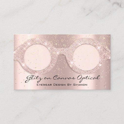 Eyewear Optical Optometrist Eyeglasses Rose Blush Business Card | Zazzle