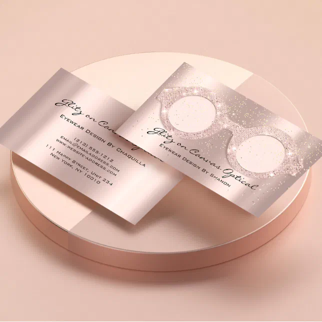 Eyewear Optical Optometrist Eyeglasses Rose Blush Business Card | Zazzle