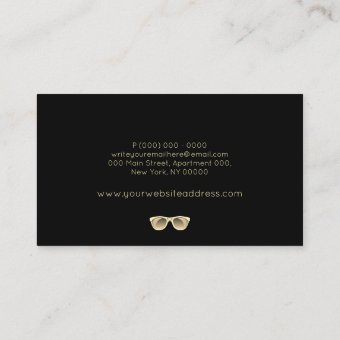 Eyewear Spectacles Optician gold Business Card | Zazzle