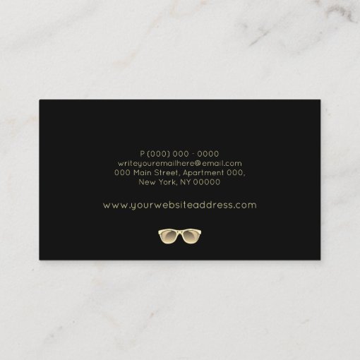 Eyewear Spectacles Optician gold Business Card | Zazzle