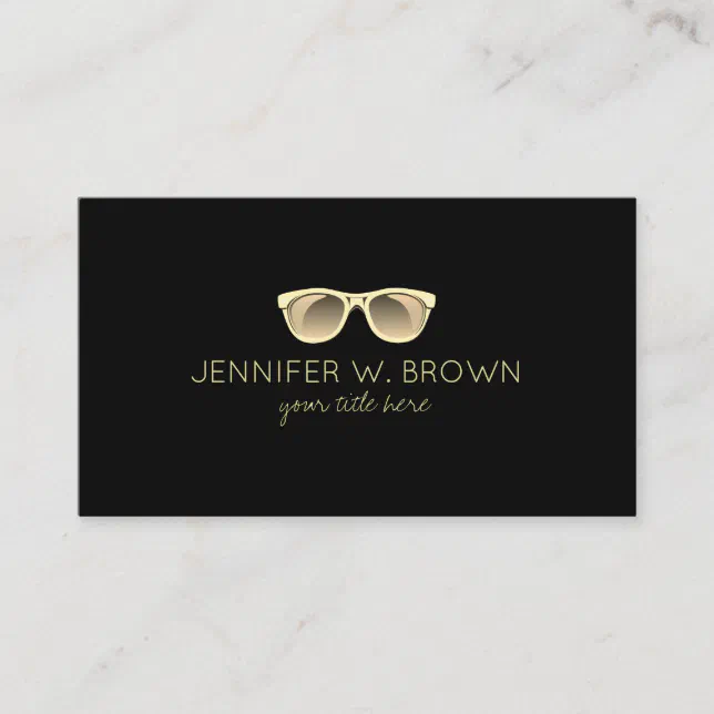 Eyewear Spectacles Optician gold Business Card | Zazzle