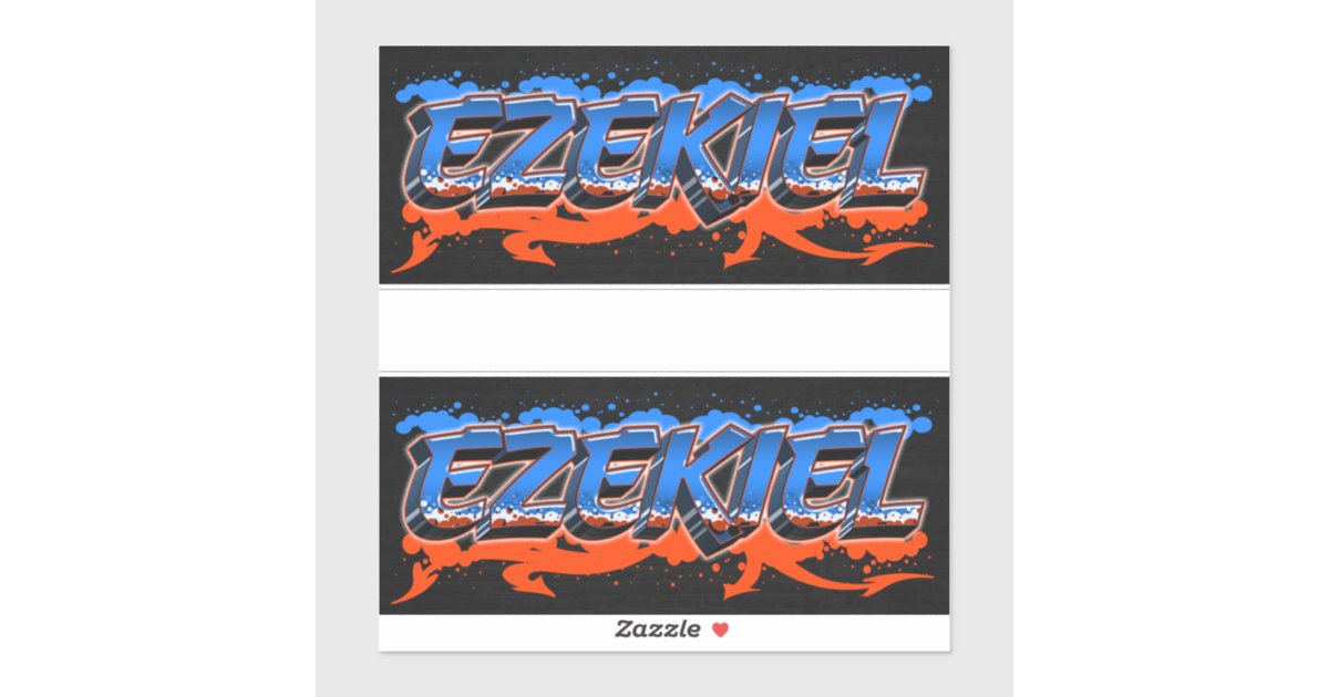 Ezekiel First Name Graffiti Sticker Sticker | Zazzle