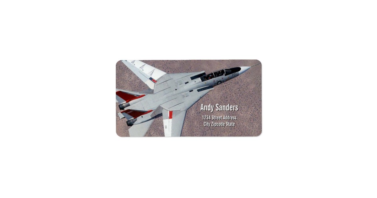 F14 Tomcat Jet Fighter Personal Address Label | Zazzle
