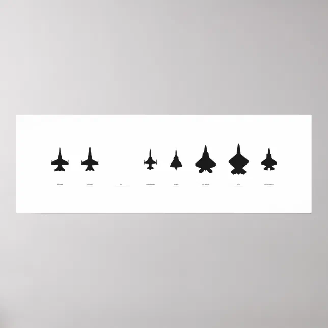 F17-35 Fighter Sihlouettes Poster | Zazzle