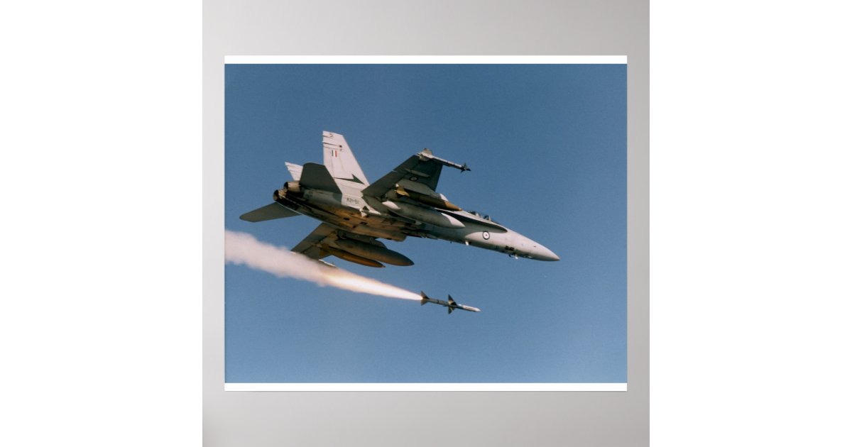 F18 Fires Sidewinder Poster | Zazzle