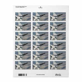 F18 Hornet Jet Fighter Personal Address Label | Zazzle