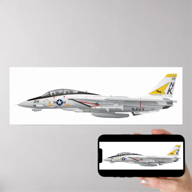 F-14 Tomcat Military Fighter Jet VF-21 Poster | Zazzle