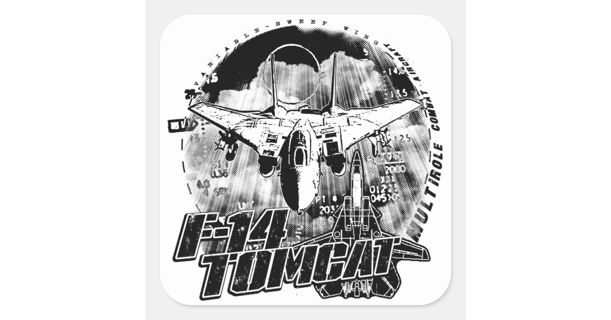 F-14 Tomcat Square Sticker Sticker | Zazzle