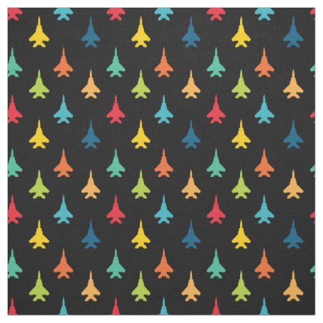 Gray on Black F-15E Fighter Jet Pattern Fabric | Zazzle.com