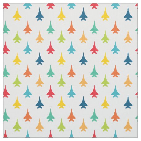 Blue on Blue Strike Eagle Fighter Jet Pattern Fabric | Zazzle
