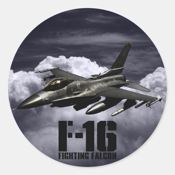 F-16 Fighting Falcon Classic Round Sticker | Zazzle.com