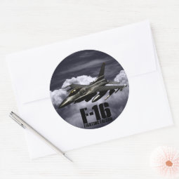 F-16 Fighting Falcon Classic Round Sticker | Zazzle