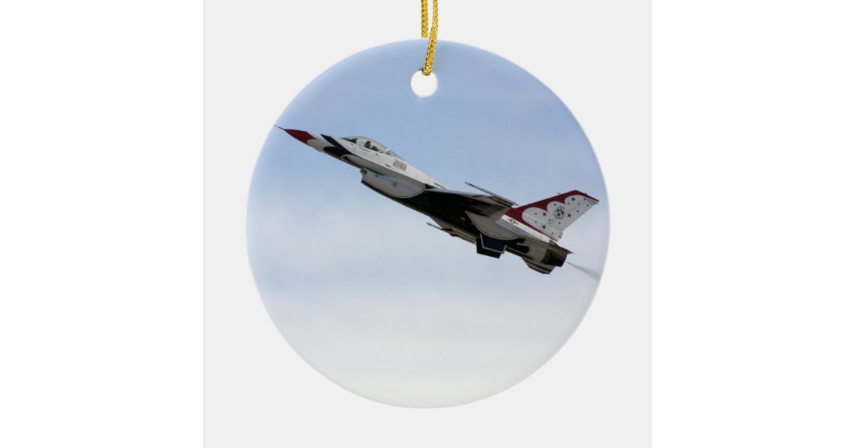 F-16 Thunderbird In Flight Ceramic Ornament | Zazzle