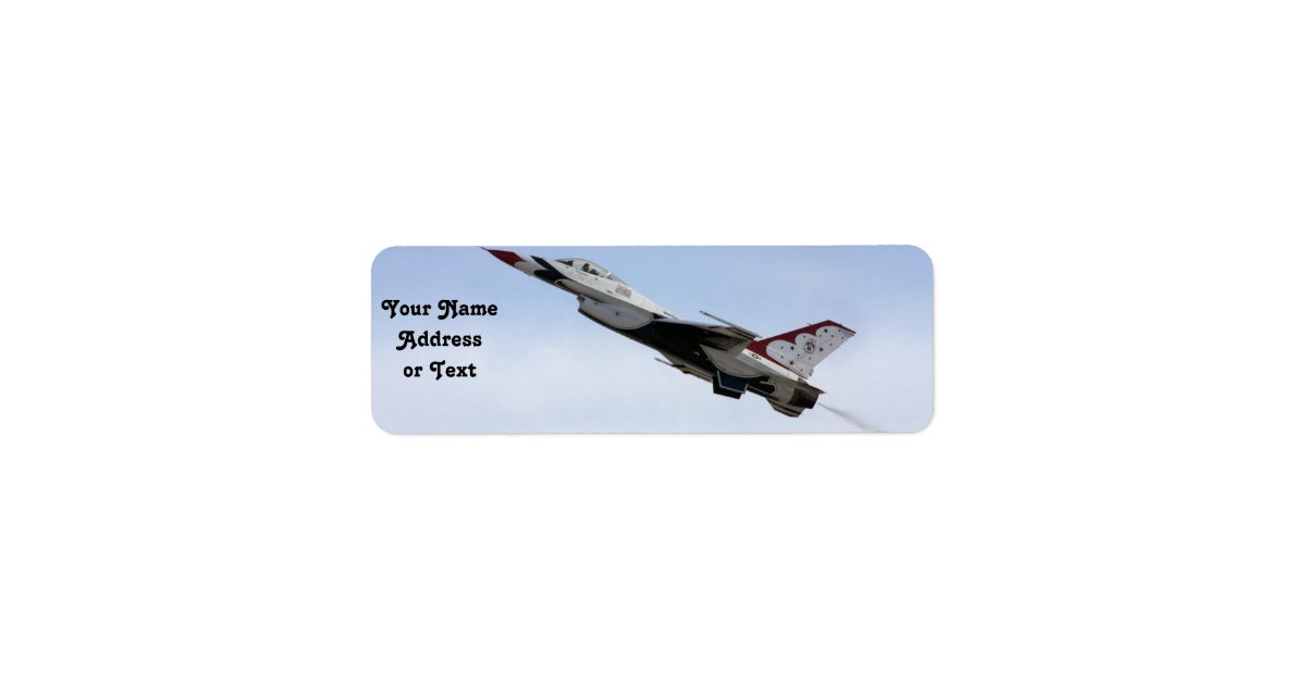 F-16 Thunderbird In Flight Label | Zazzle