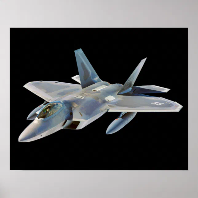 F-22 Raptor Fighter Jet Custom Background Color Poster | Zazzle