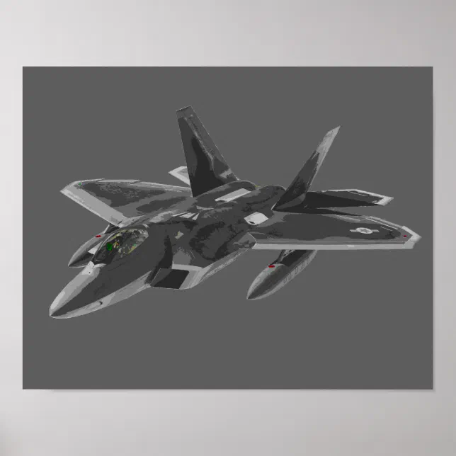 F 22 Raptor Stealthy Fighter Aircraft Poster | Zazzle