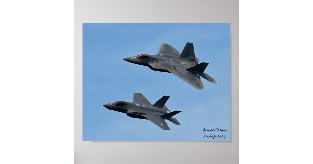 F-35 and F-22 Fighter Jet Poster | Zazzle