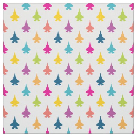 Pretty Colorful F-16 Viper Fighter Jet Pattern Fabric | Zazzle.com
