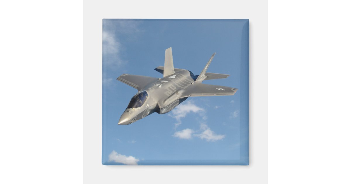 F-35 Lightning II Panther Jet Fighter in Sky Magnet | Zazzle