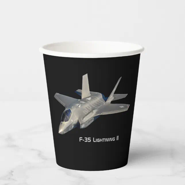 F-35 Lightning II Panther Jet Fighter Paper Cups | Zazzle