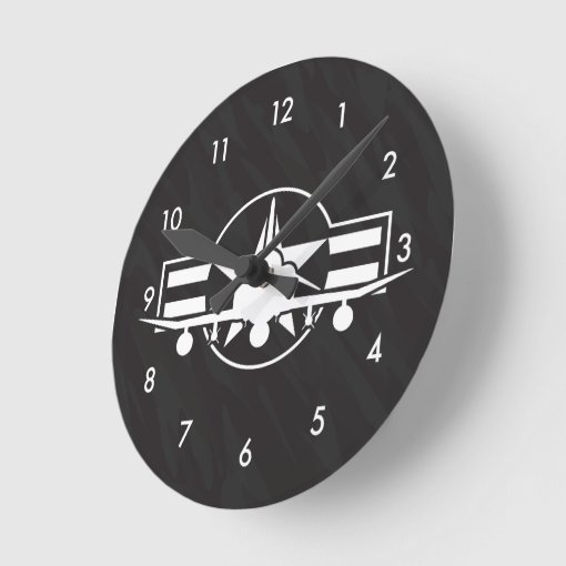 F-4 Phantom II Military Fighter Jet Airplane Round Clock | Zazzle