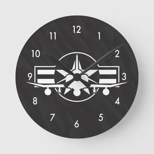 F-4 Phantom II Military Fighter Jet Airplane Round Clock | Zazzle