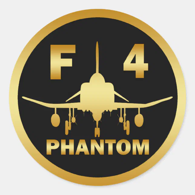F-4 PHANTOM JET CLASSIC ROUND STICKER | Zazzle