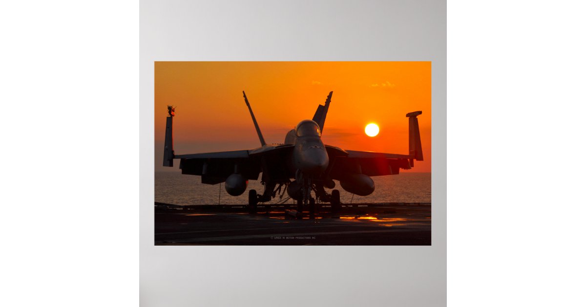 F/A-18E SUPER HORNET SUNSET POSTER | Zazzle