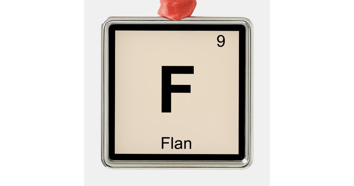 F - Flan Chemistry Periodic Table Symbol Metal Ornament | Zazzle