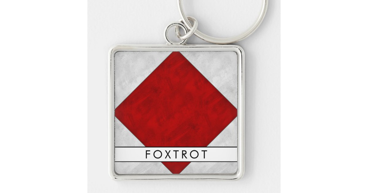F Foxtrot Nautical Signal Flag + Your Name Keychain | Zazzle