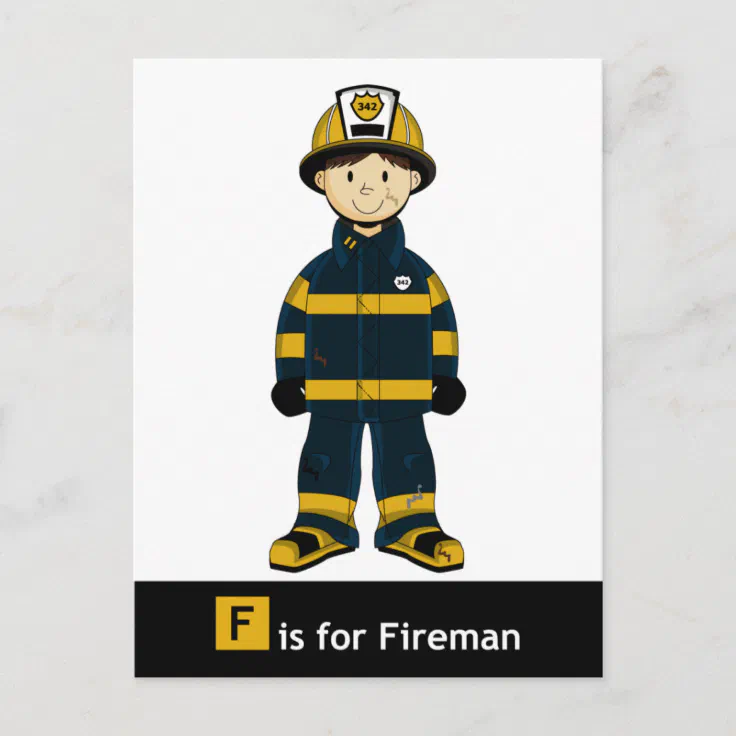 F is for Fireman Postcard | Zazzle