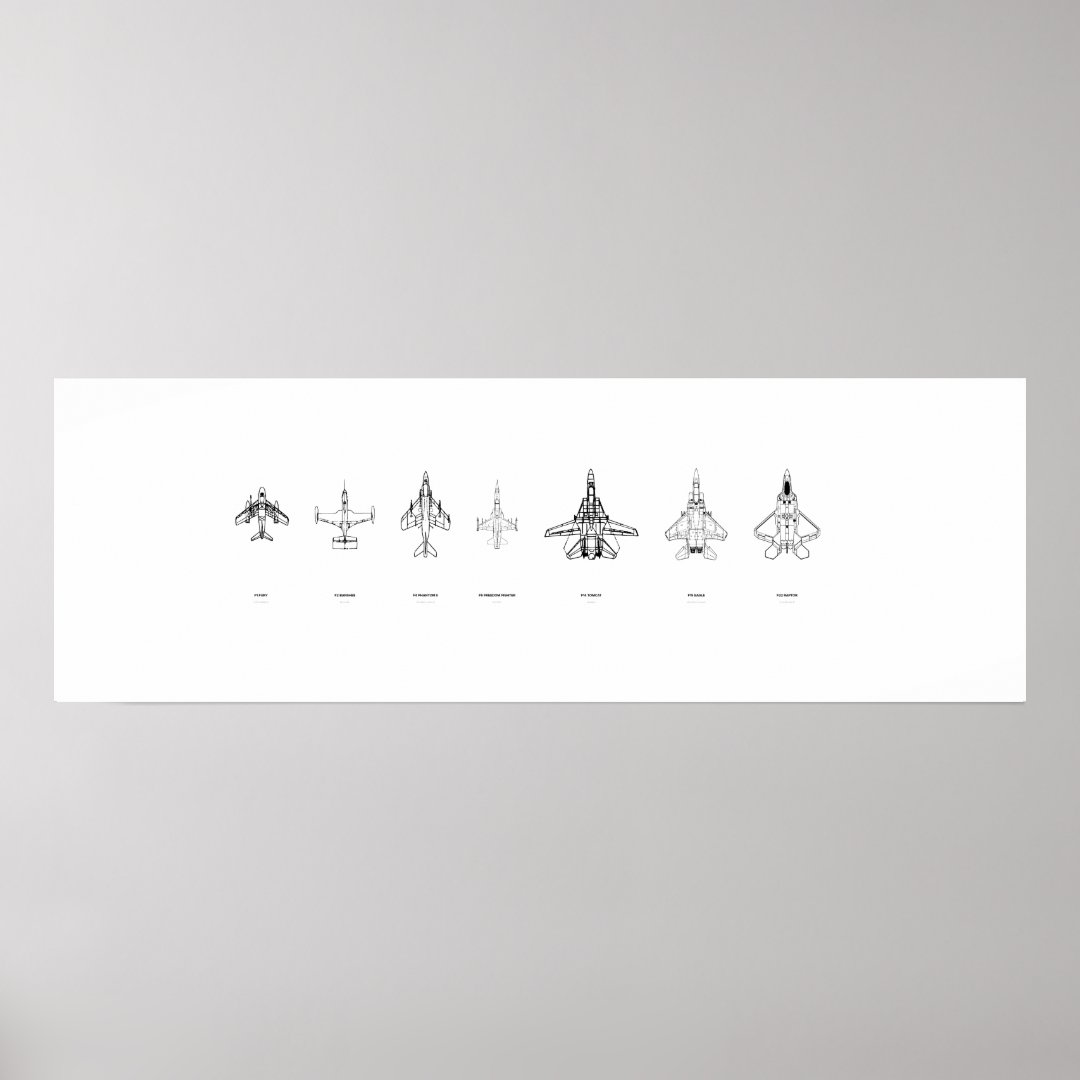 F-Series Fighter Outlines Poster | Zazzle