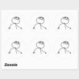 F Yea Rage Face Meme Classic Round Sticker | Zazzle