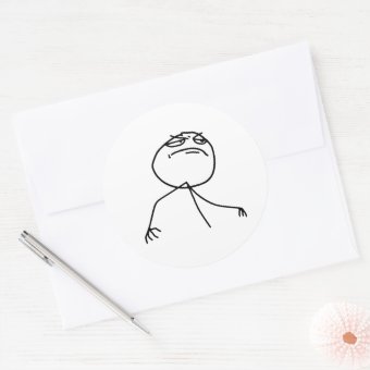 F Yea Rage Face Meme Classic Round Sticker | Zazzle