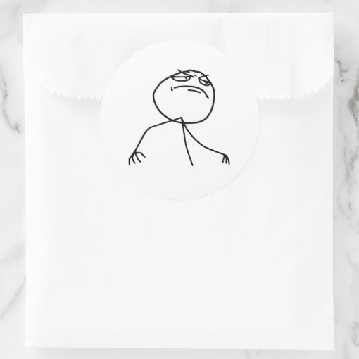 F Yea Rage Face Meme Classic Round Sticker | Zazzle