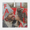 Fa La La Bold Letters Minimalist Modern Photo Glass Ornament | Zazzle